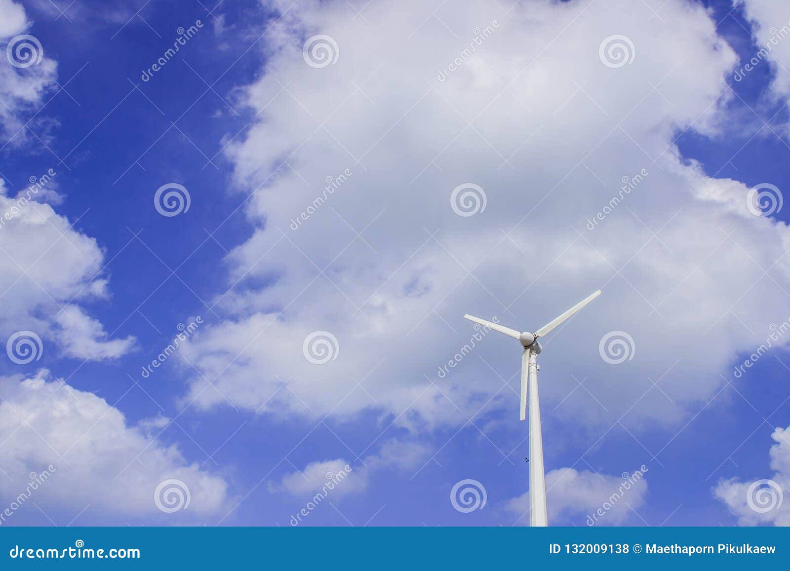 Wind turbine with blue sky stock photo. Image of color - 132009138
