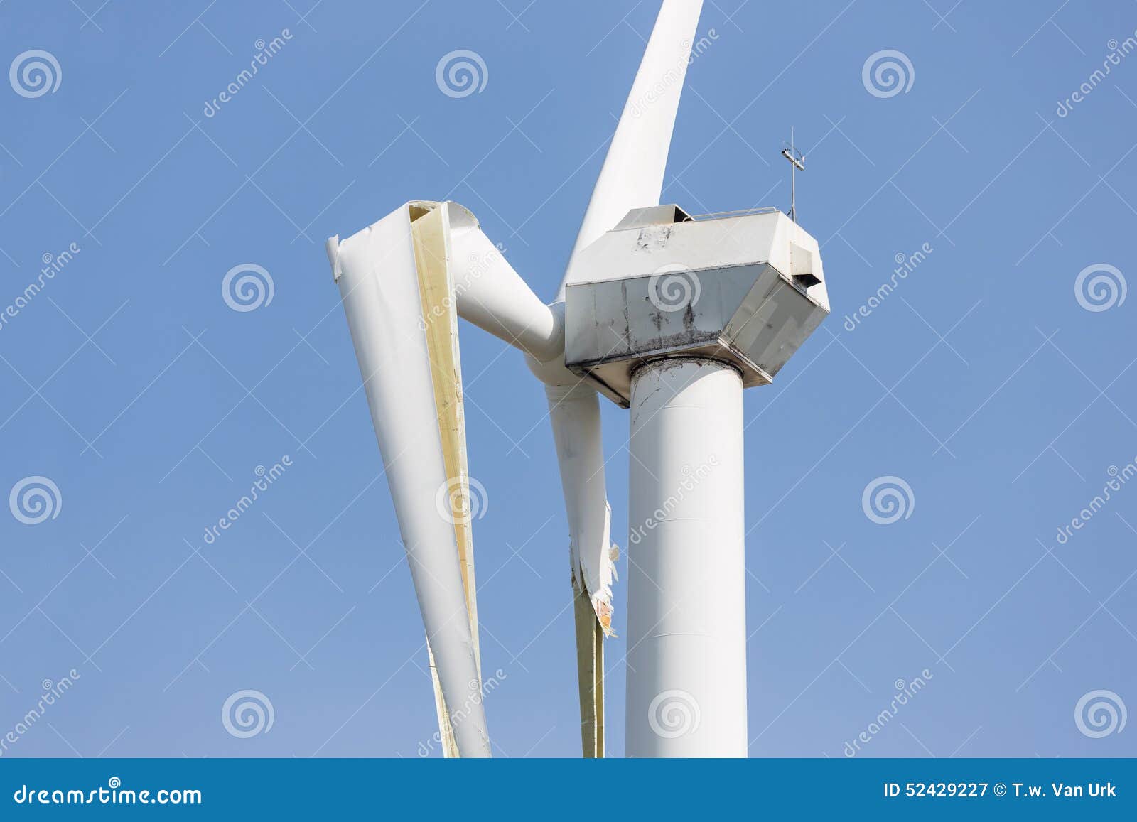 Wind Turbine with Broken Wings after a Heavy Storm in the Netherlands ...