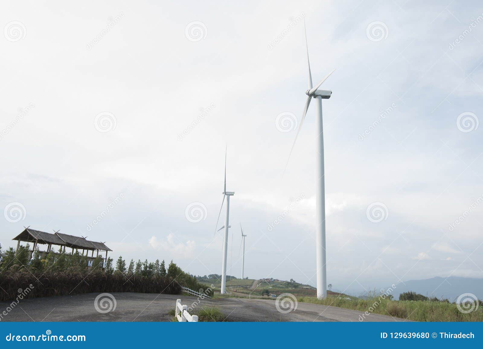 Wind Turbine with Cloudy Sky Stock Photo - Image of environment ...