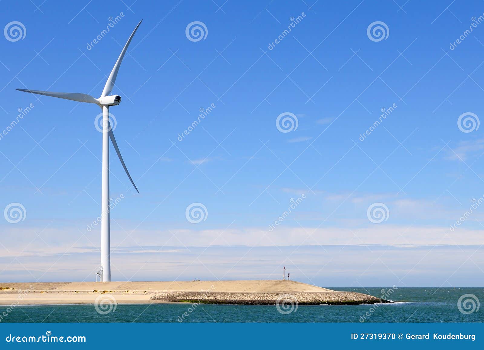 Wind turbine on coast stock photo. Image of battery, modern - 27319370