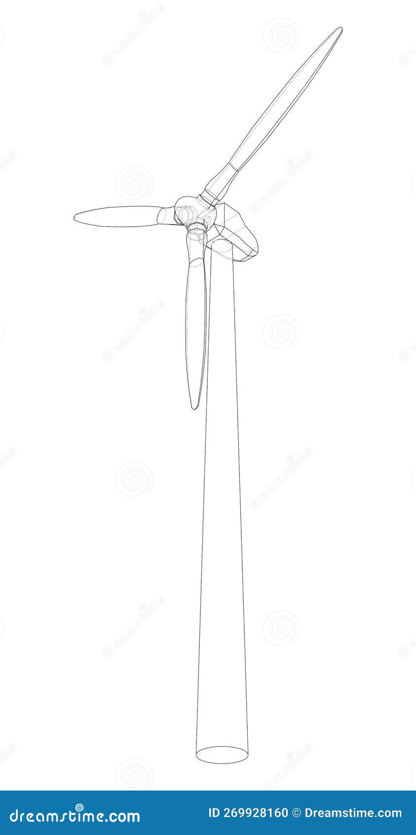 Wind turbine stock illustration. Illustration of sustainable - 269928160