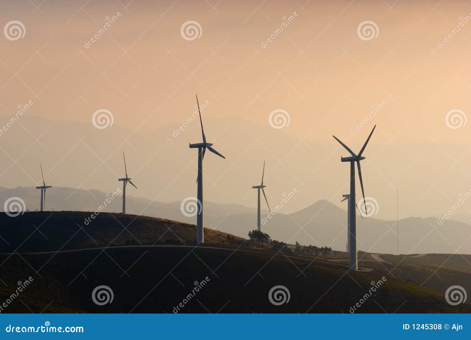 Wind Turbine Farm stock photo. Image of energy, environment - 1245308