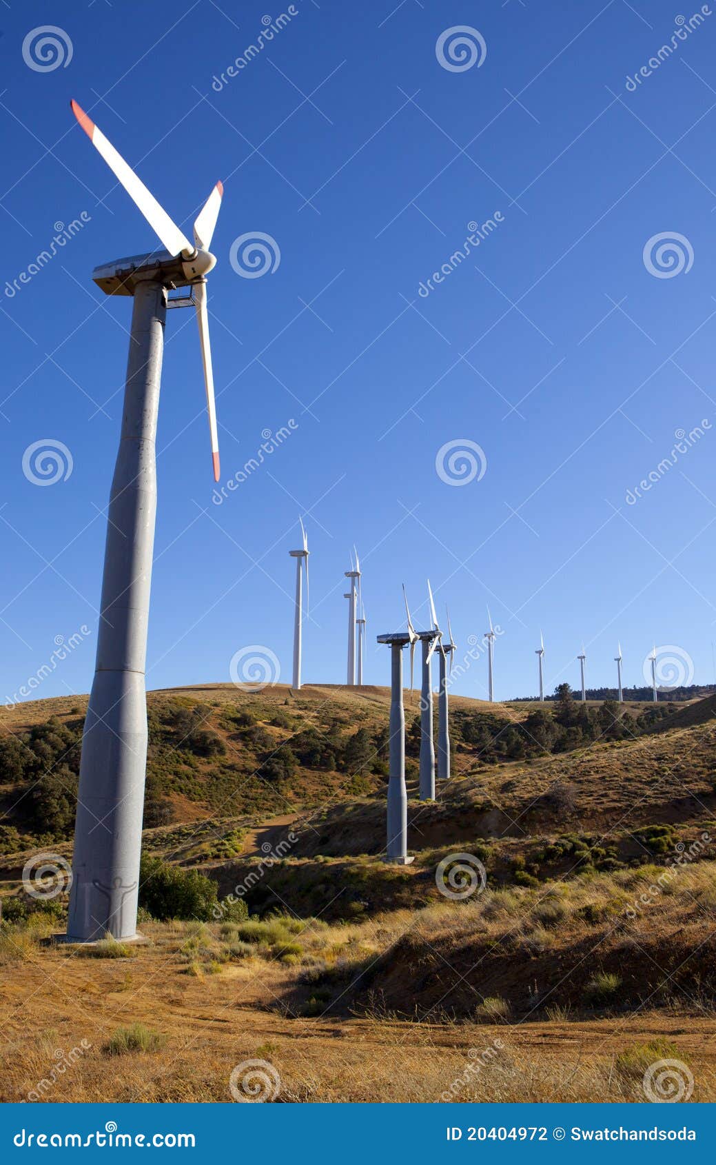 Wind Turbine Farm stock photo. Image of efficiency, grass - 20404972