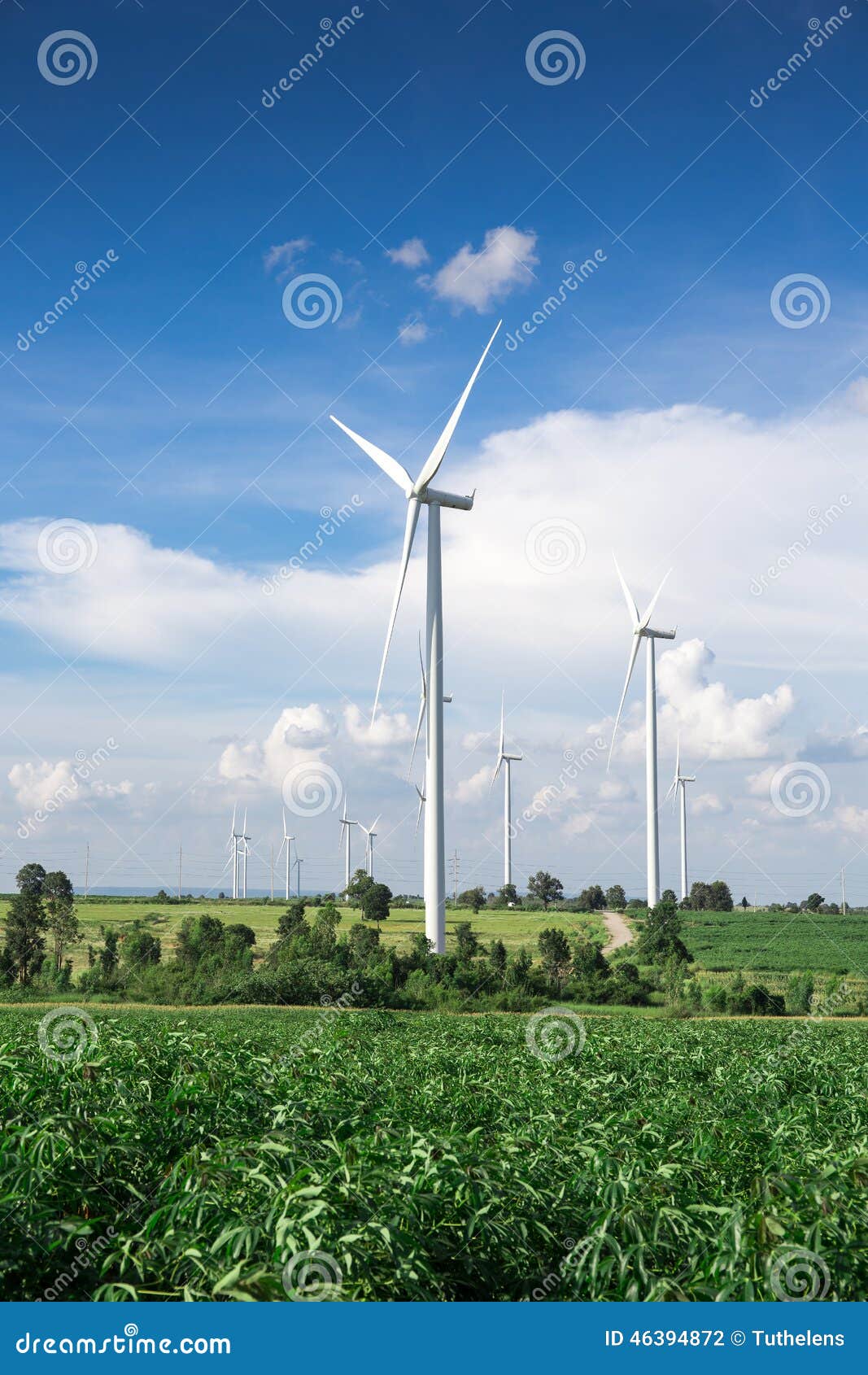 Wind Turbine Farm stock photo. Image of resource, innovation - 46394872