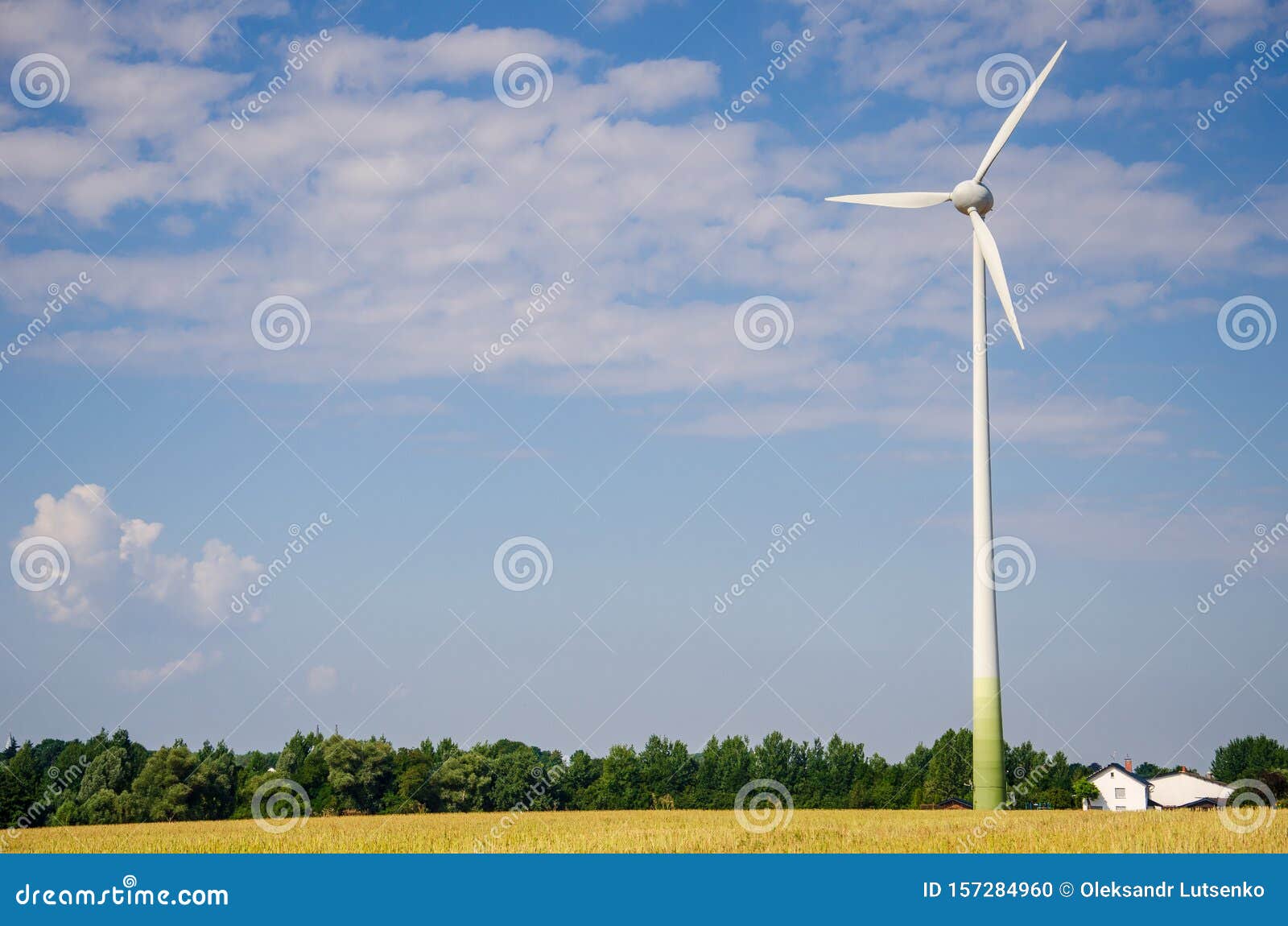 Wind Turbine Farm Power Generator in Field Stock Photo - Image of ...