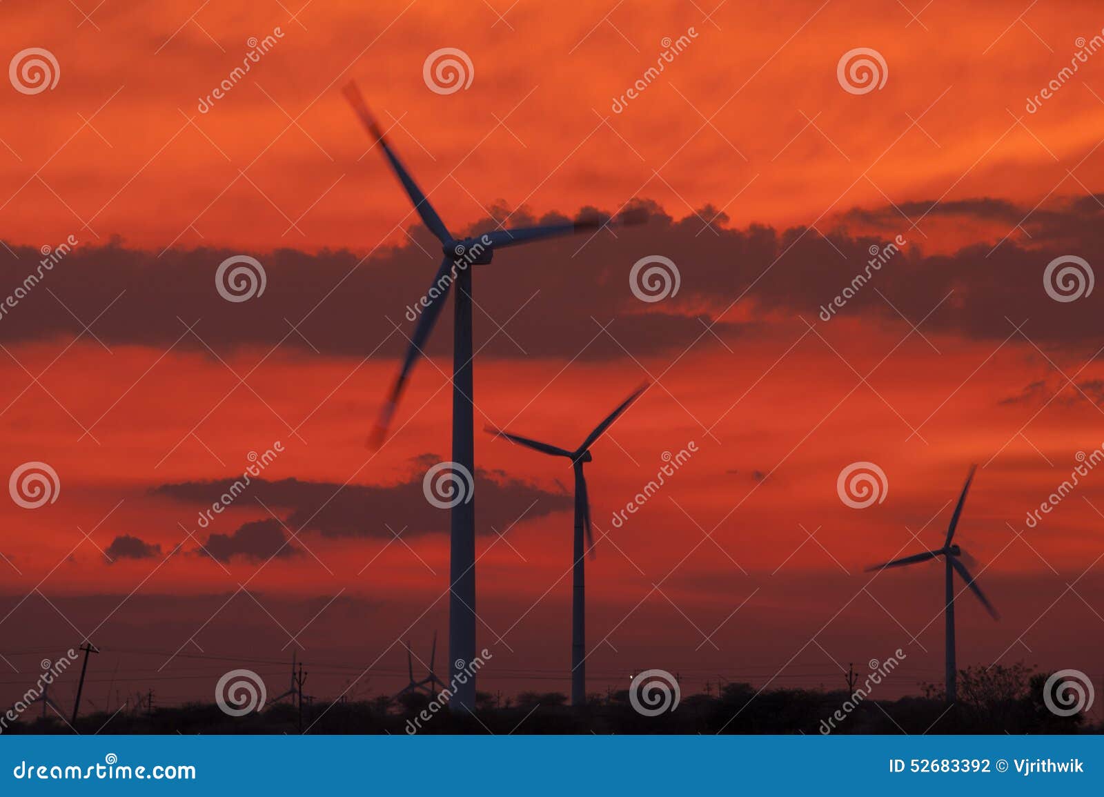 Wind Turbine Farm at Sunset Stock Photo - Image of bright, electricity ...