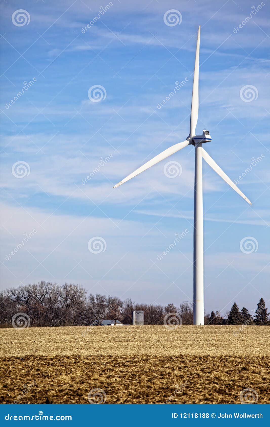 Wind turbine in field stock photo. Image of generate - 12118188