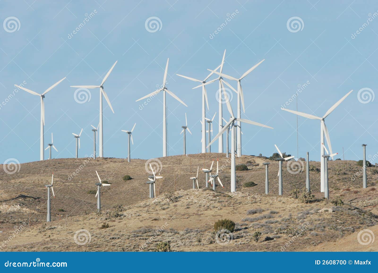Wind turbine field stock photo. Image of electricity, rotate - 2608700