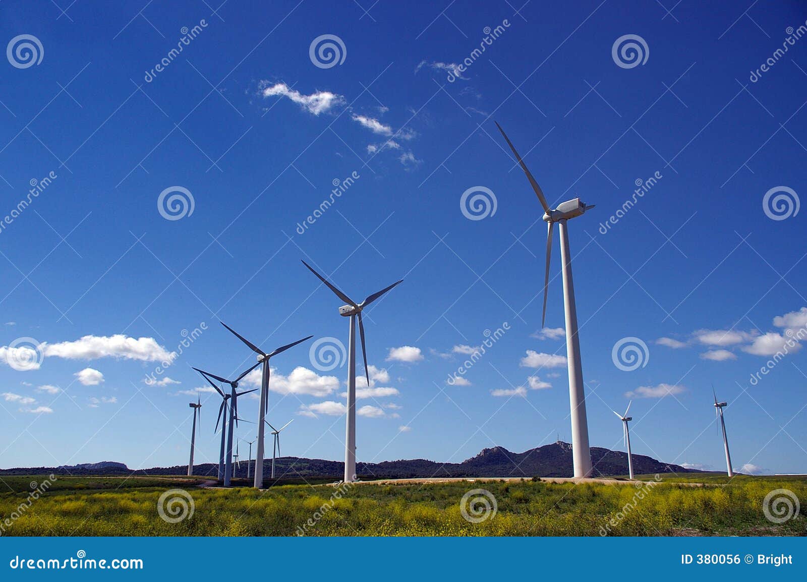 Wind turbine field stock photo. Image of future, electricity - 380056