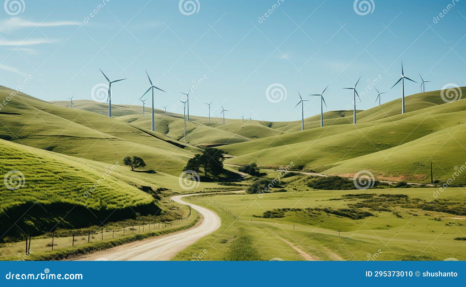 A Wind Turbine Field on a Hilltop Stock Photo - Image of development ...