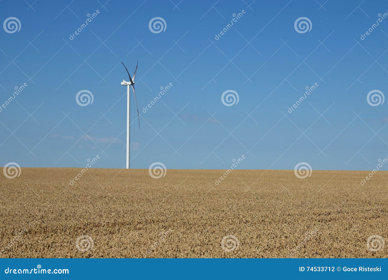 Wind turbine on field stock photo. Image of mill, environmental - 74533712