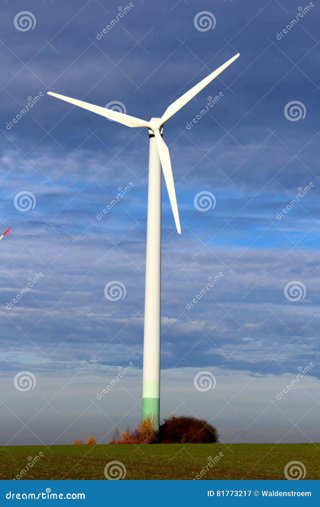 Wind turbine on a field stock image. Image of generation - 81773217