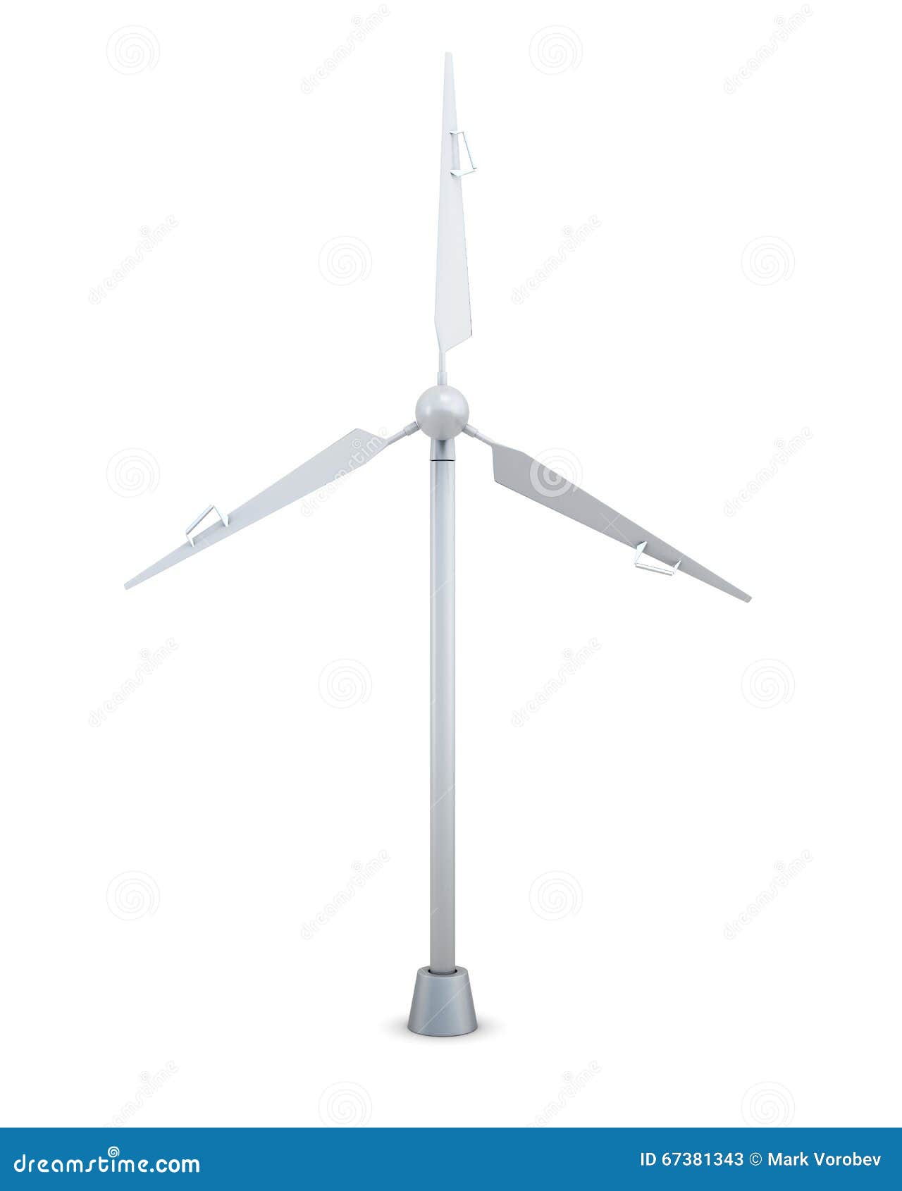 Wind Turbine Front View on a White Background. Stock Illustration ...
