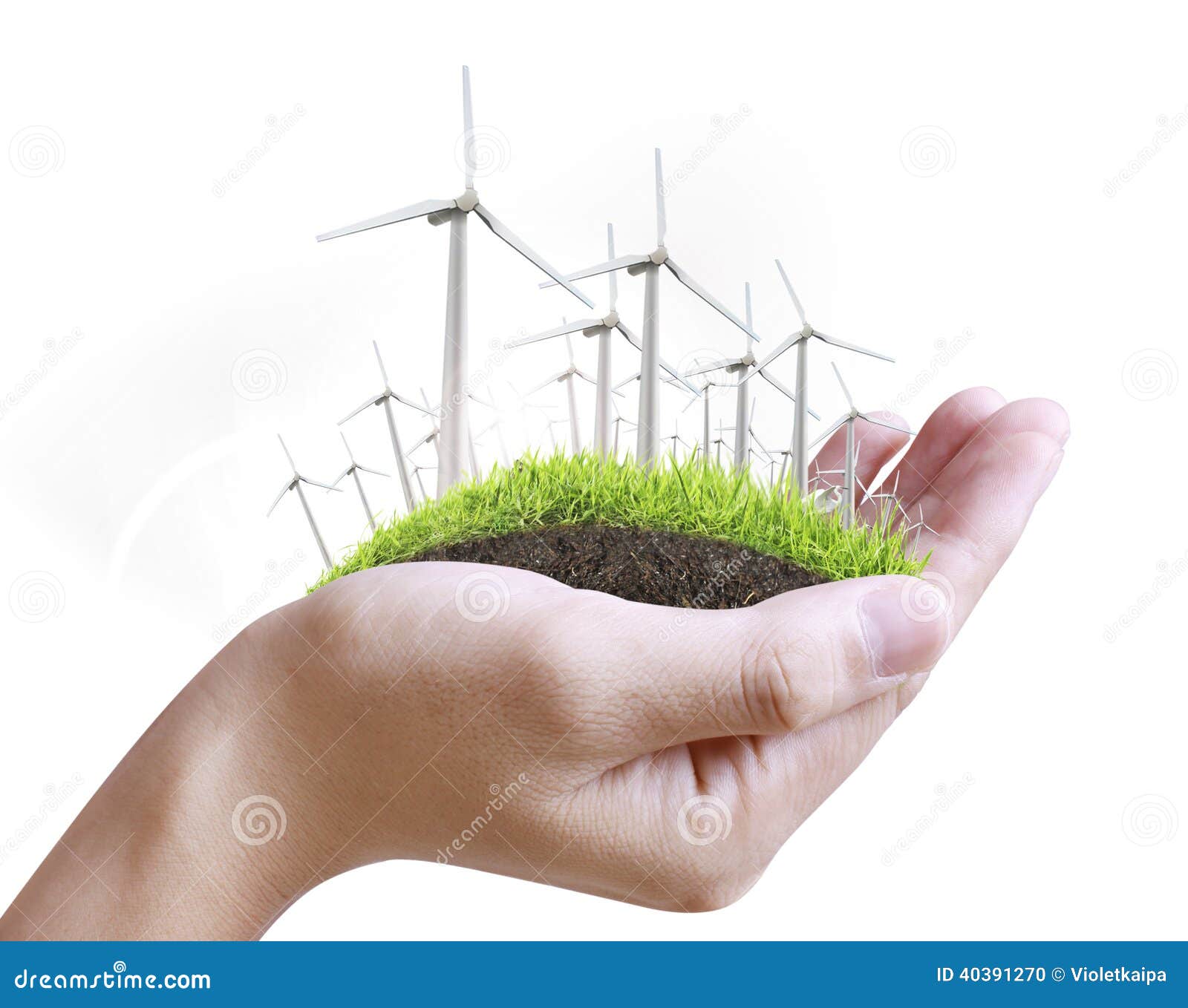 Wind turbine in hand stock photo. Image of globe, color - 40391270