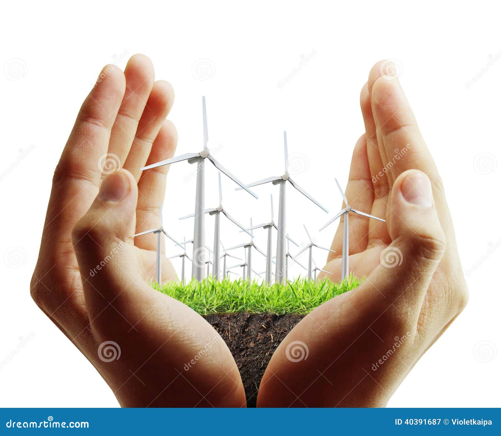 Wind turbine in hand stock image. Image of electricity - 40391687