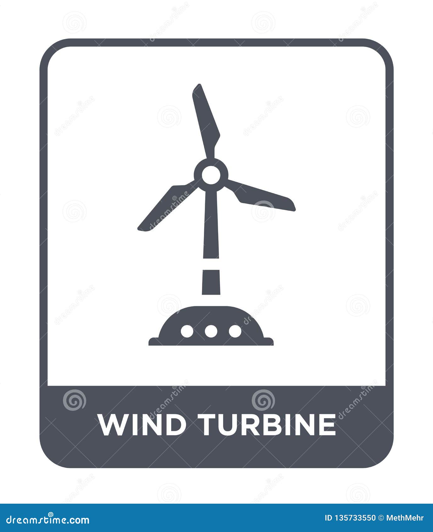 Wind Turbine Icon In Trendy Design Style. Wind Turbine Icon Isolated On ... Wind Turbine Icon In Trendy Design Style. Wind Turbine Icon Isolated On ...