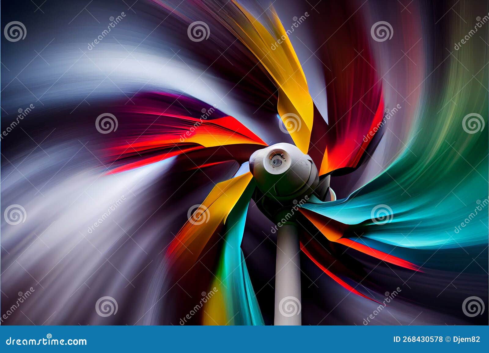 Wind Turbine, Illustration Generative AI. Stock Illustration ...
