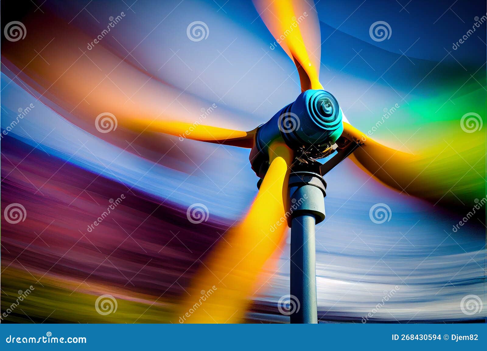 Wind Turbine, Illustration Generative AI. Stock Illustration ...