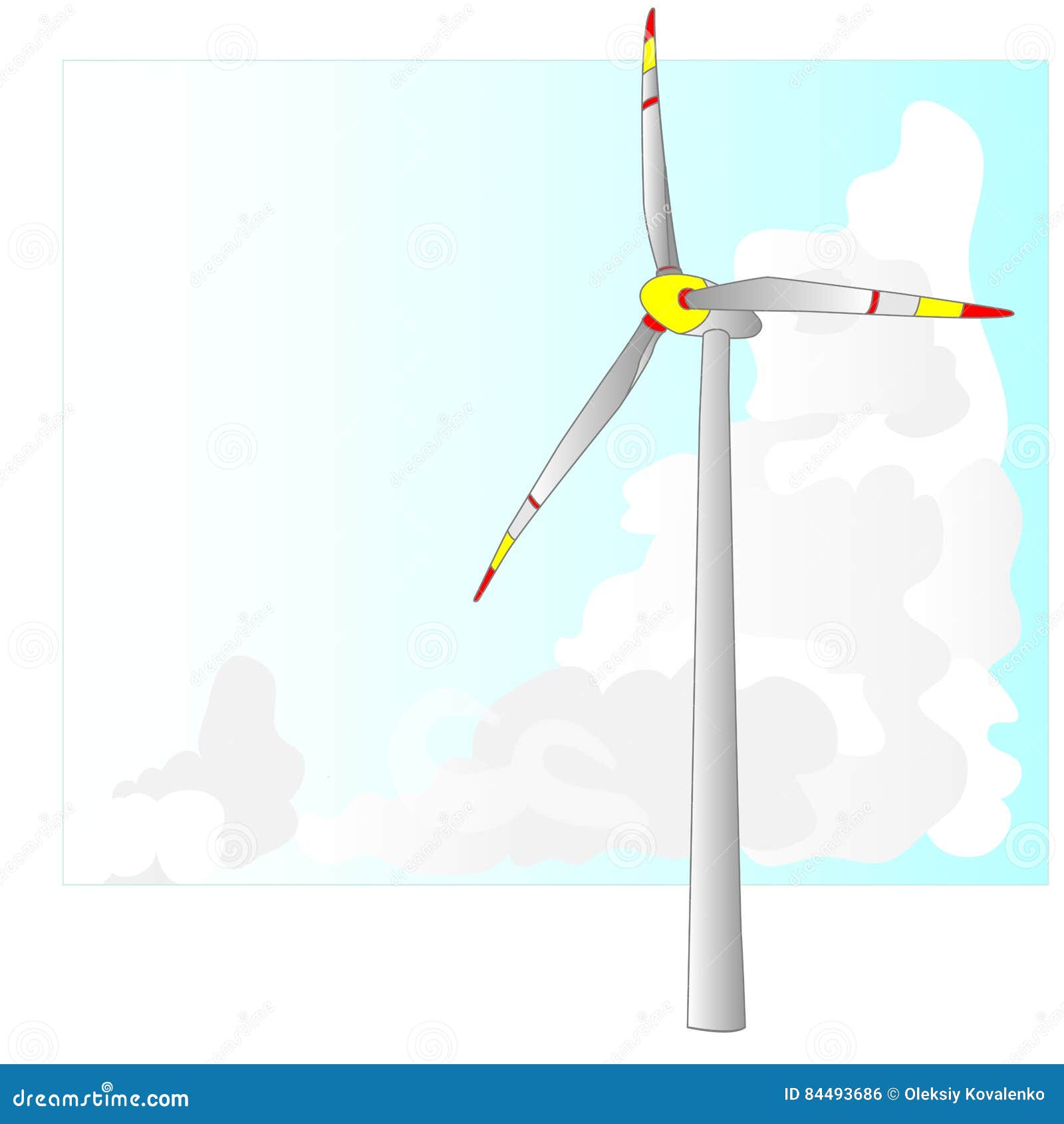 Wind Turbine Illustration. Vector. Stock Vector - Illustration of ...