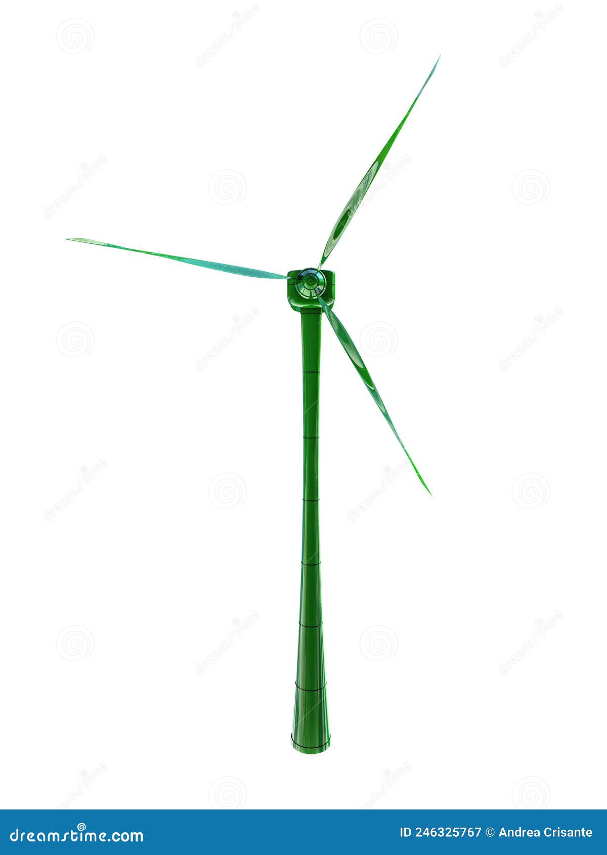 Wind Turbine Isolated on White Background Stock Illustration ...