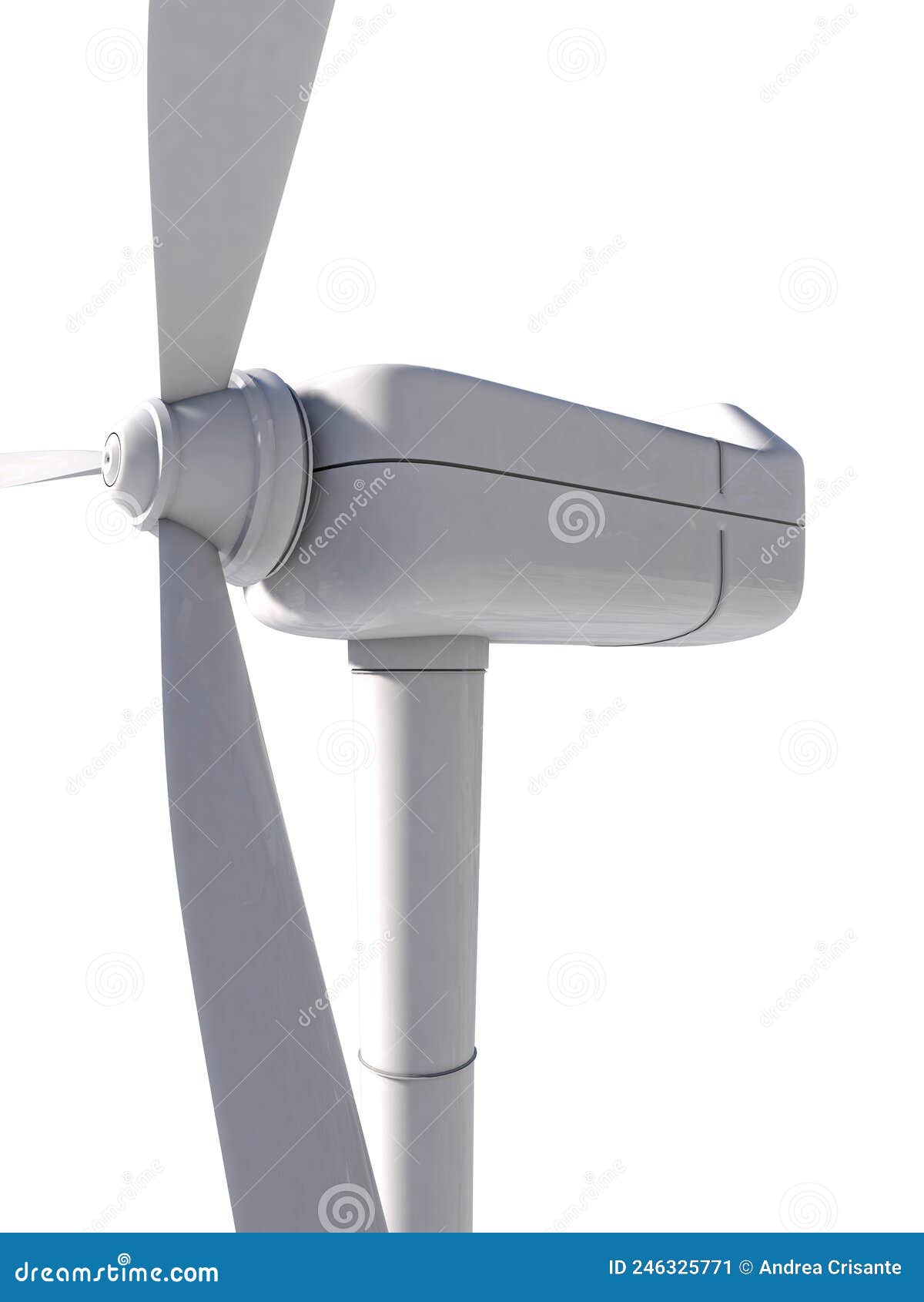 Wind Turbine Isolated on White Background Stock Illustration ...
