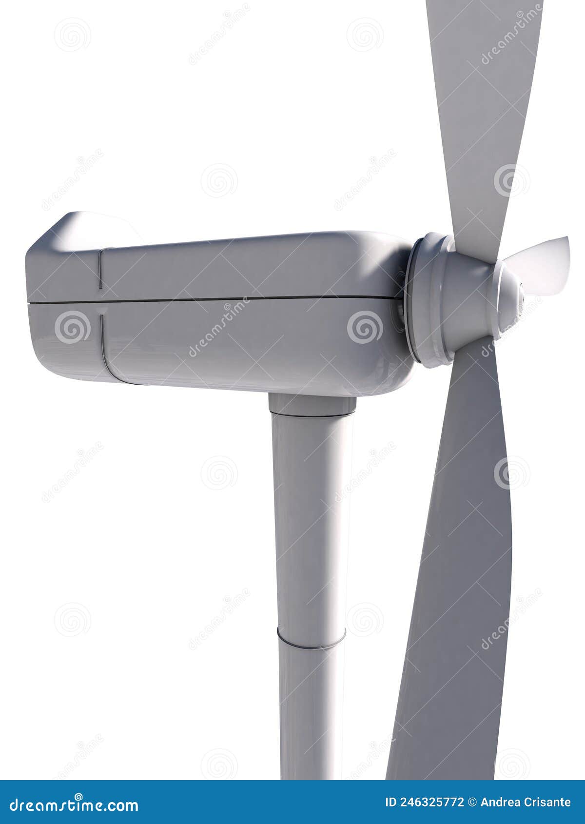 Wind Turbine Isolated on White Background Stock Illustration ...