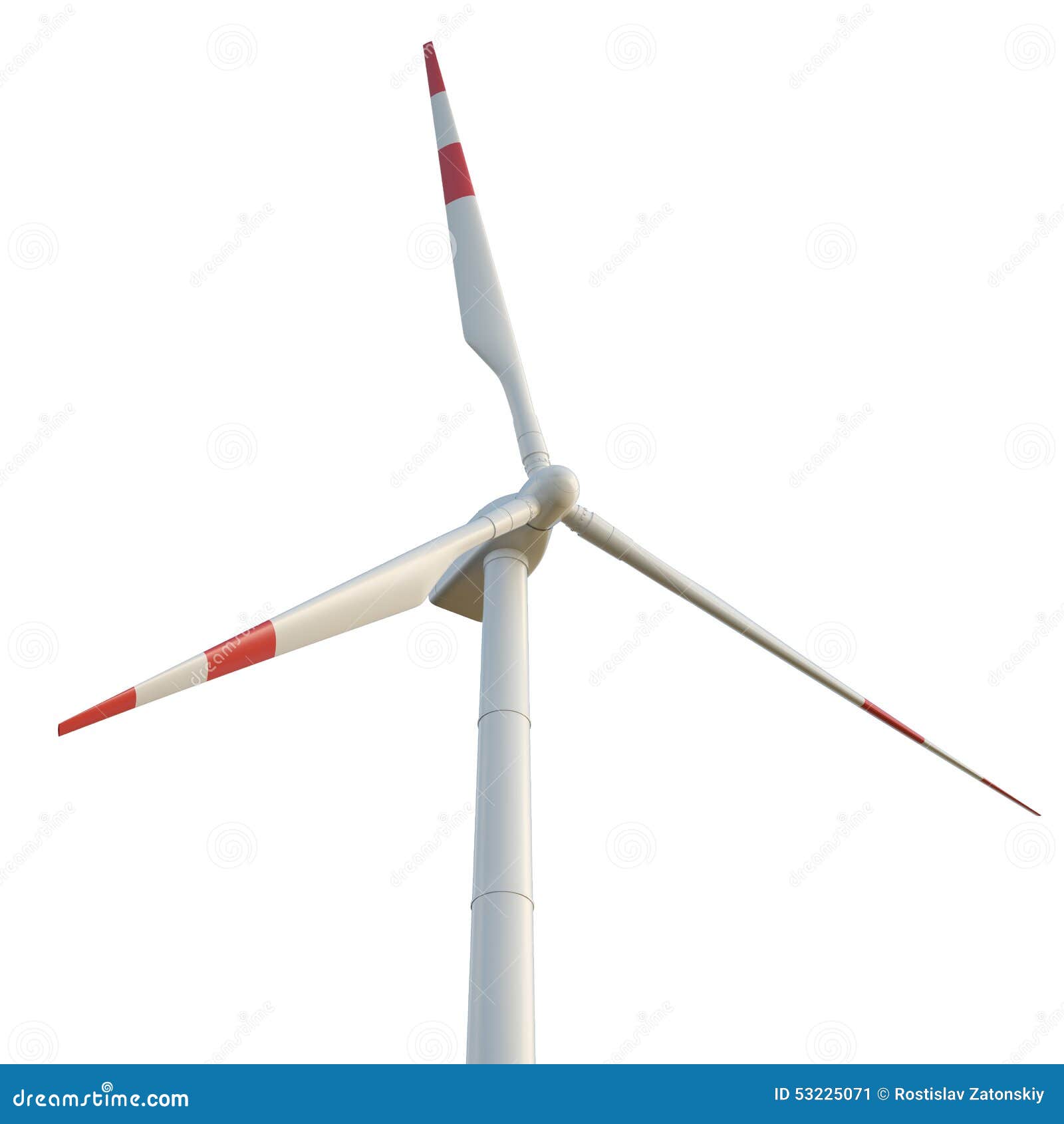 Wind Turbine Isolated on White Background Stock Illustration ...