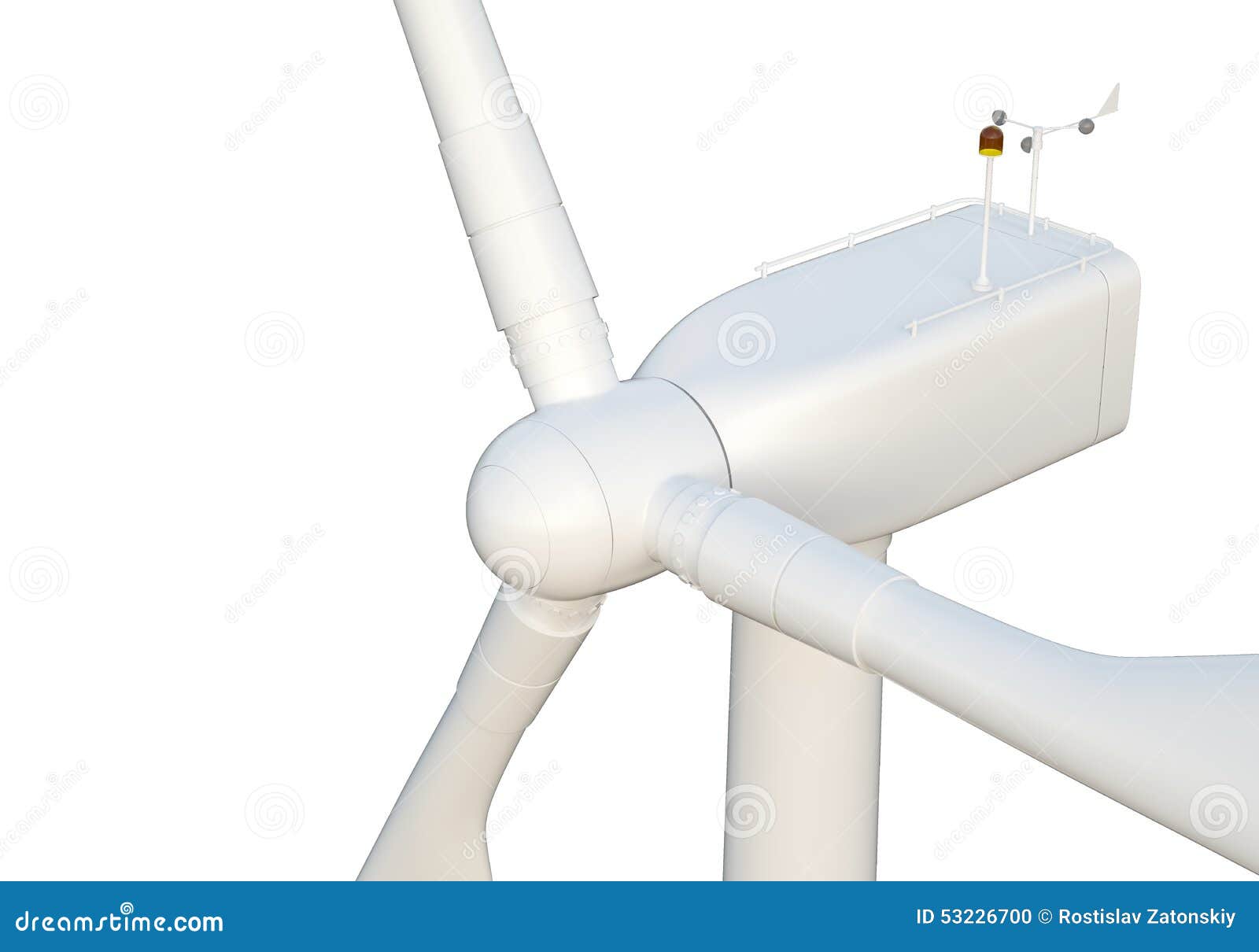 Wind Turbine Isolated on White Background Stock Illustration ...