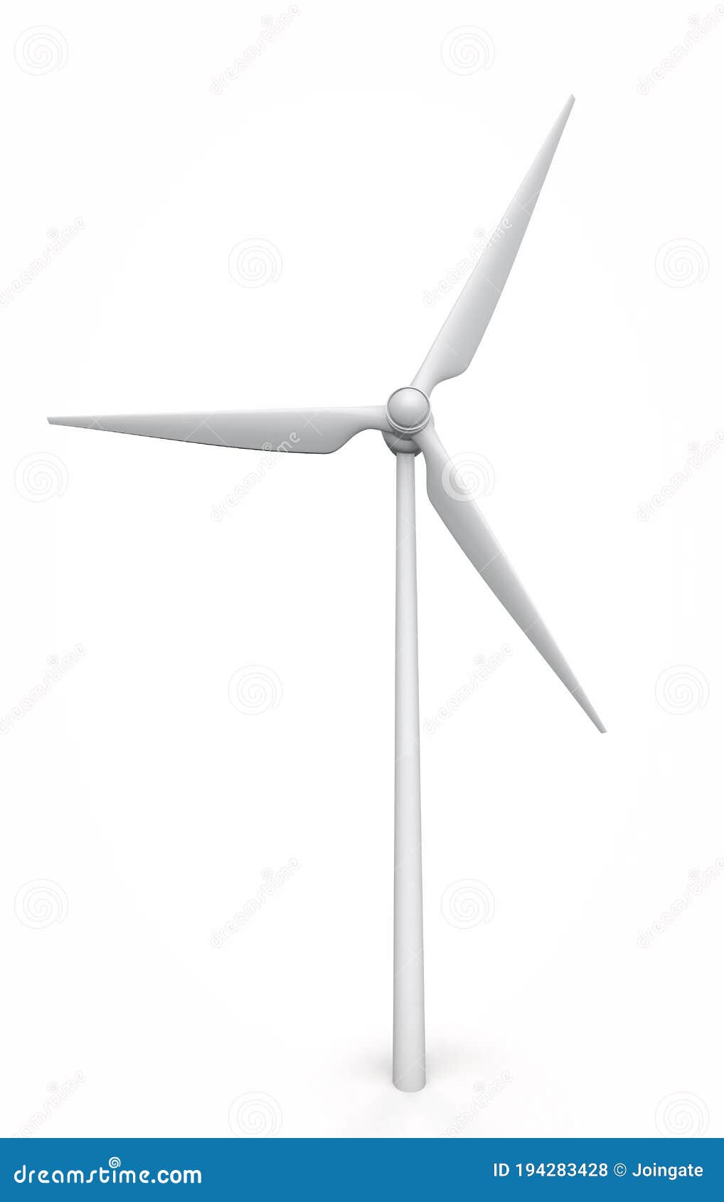 Wind Turbine Isolated on a White Background Stock Illustration ...