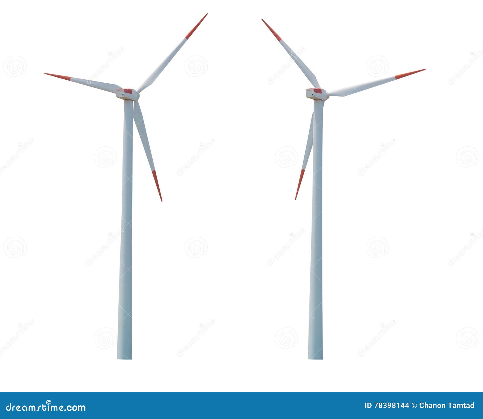 Wind Turbine Isolated on White Background. Stock Photo - Image of ...
