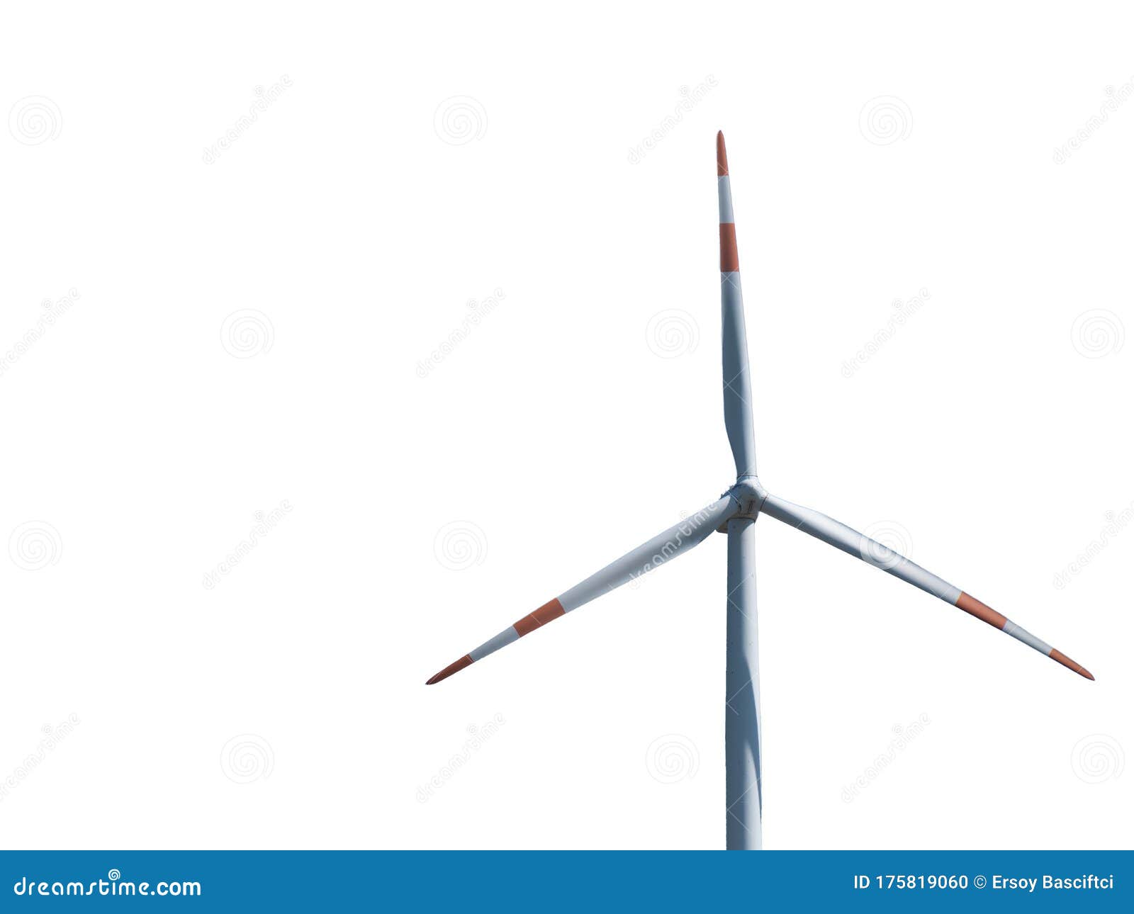 Wind Turbine on Isolated White Background. Renewable Energy Source ...