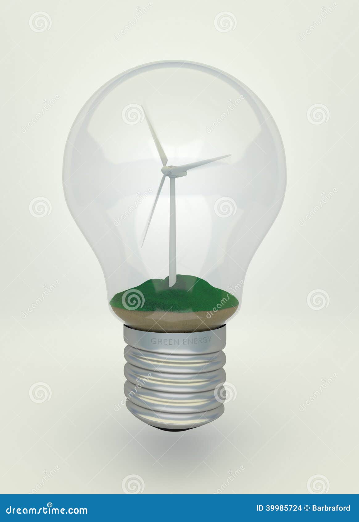 Wind Turbine in light bulb stock illustration. Illustration of ...