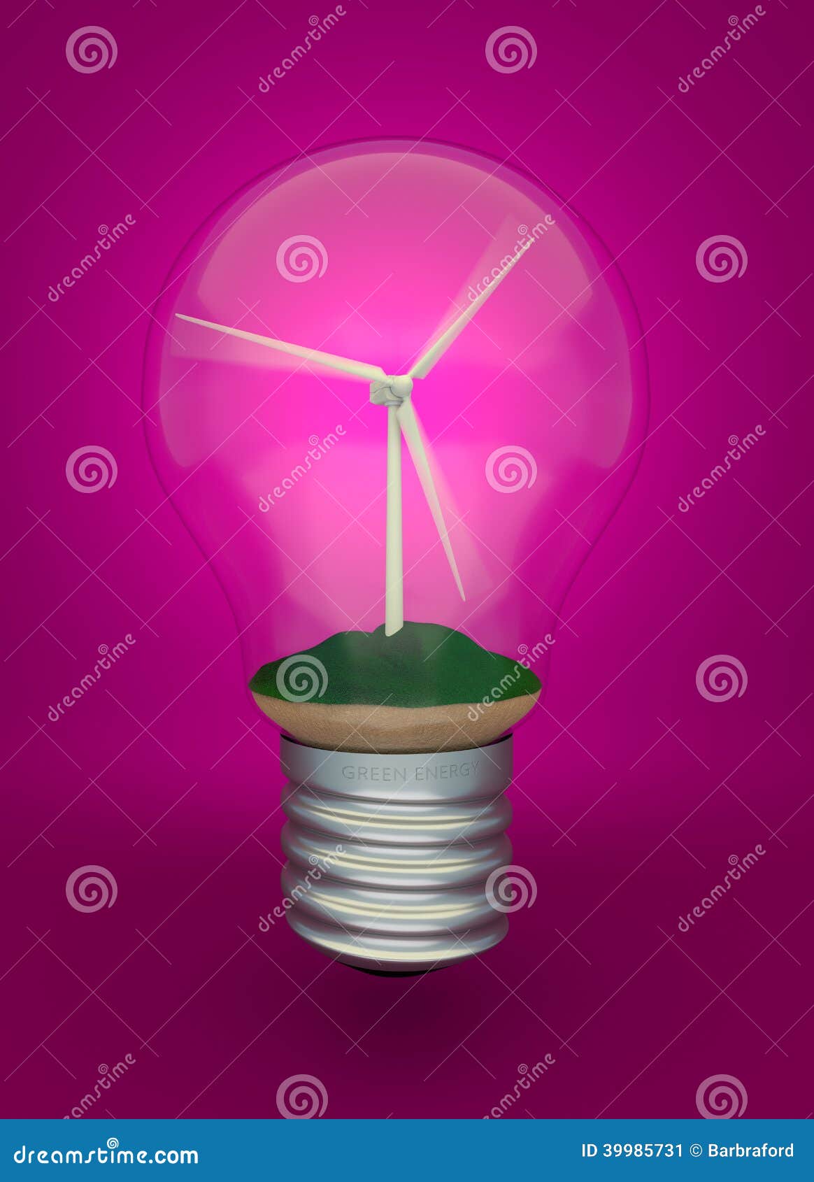 Wind Turbine in light bulb stock illustration. Illustration of spiral ...