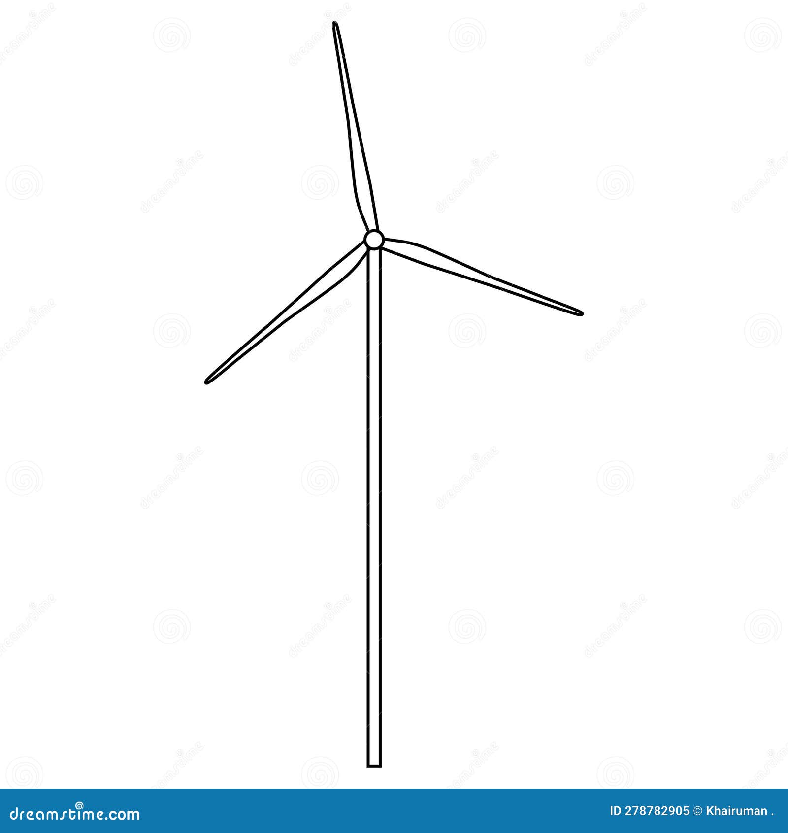 Wind Turbine Outline Icon Illustration on White Background Stock Vector ...