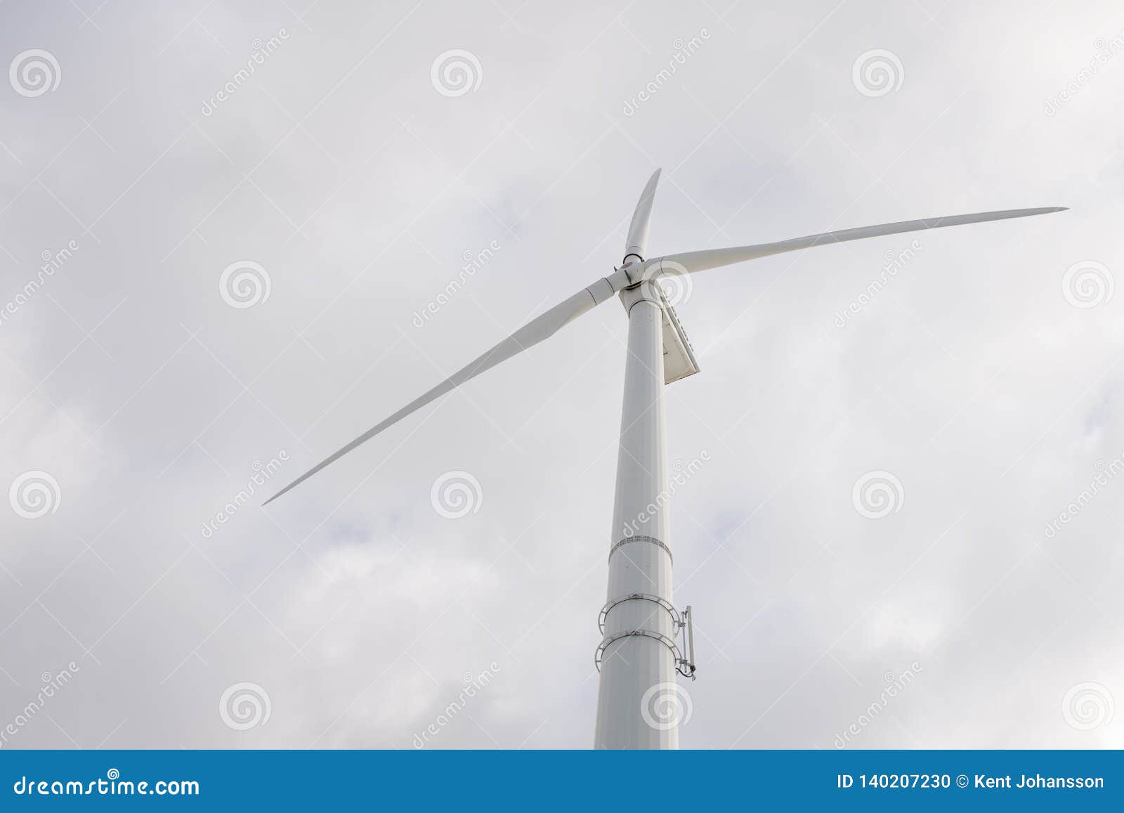 Wind Turbine Propeller Grey Clouds Stock Photo - Image of green ...