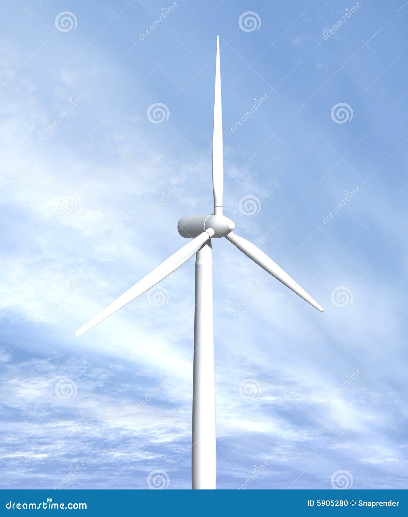 Wind Turbine in Sky Side View Stock Illustration - Illustration of ...