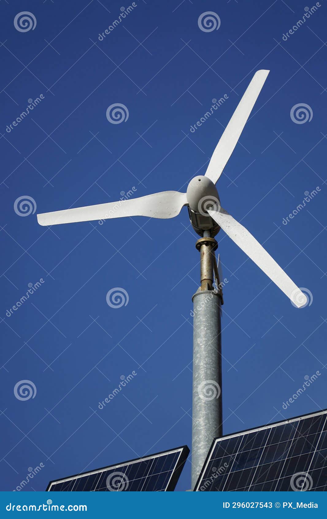 Wind Turbine and Solar Panel Stock Image - Image of industry, generator ...