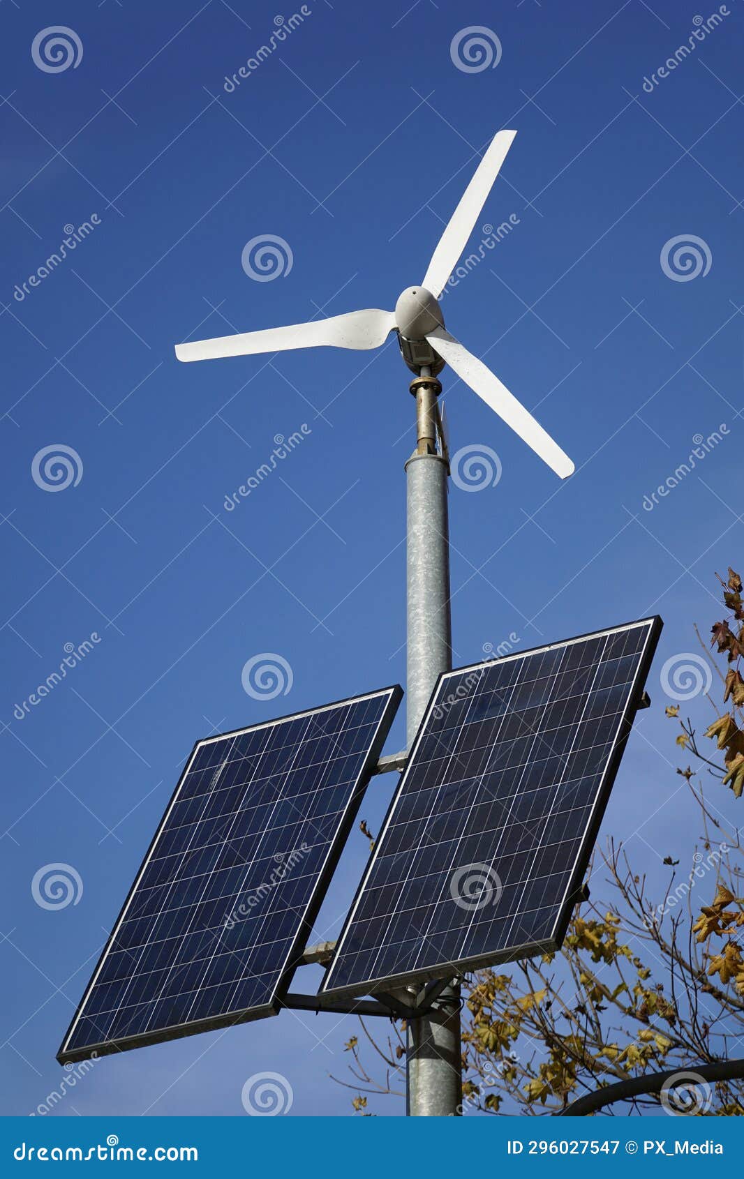 Wind Turbine and Solar Panel Stock Image - Image of power, renewable ...