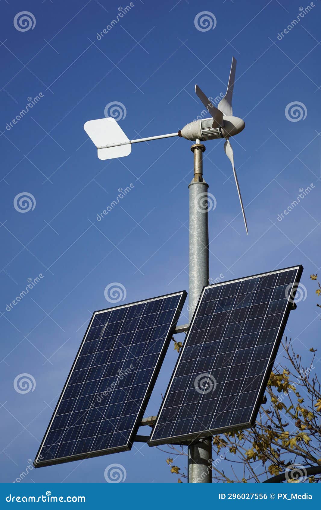 Wind Turbine and Solar Panel Stock Photo - Image of technology ...
