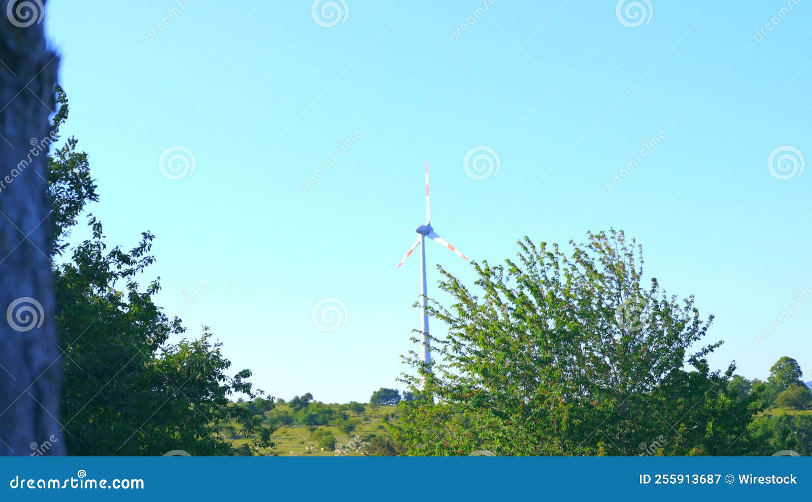 Wind Turbine Spinning on a Sunny Day Stock Video - Video of generator ...