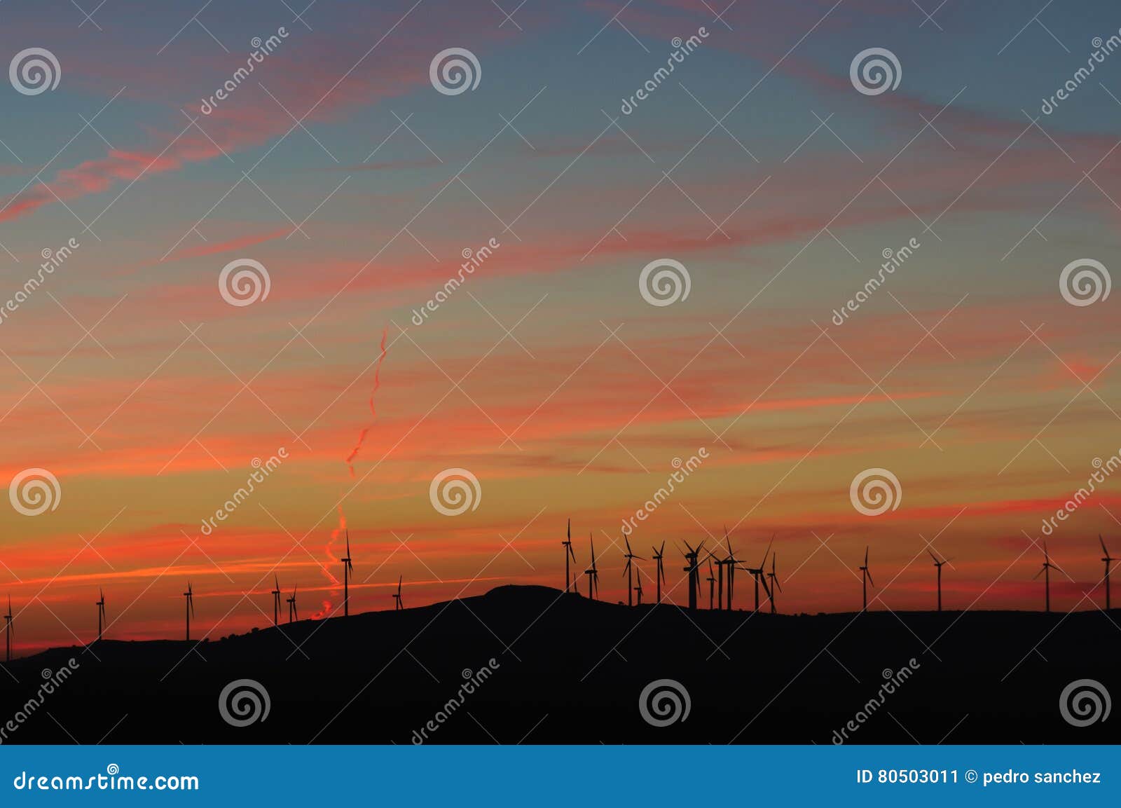 Wind turbine sunset stock image. Image of generate, landscape - 80503011