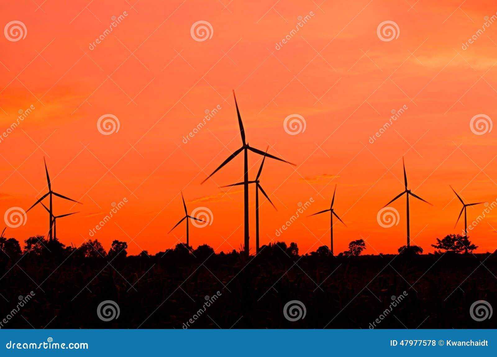 Wind turbine at sunset stock photo. Image of mill, environment - 47977578