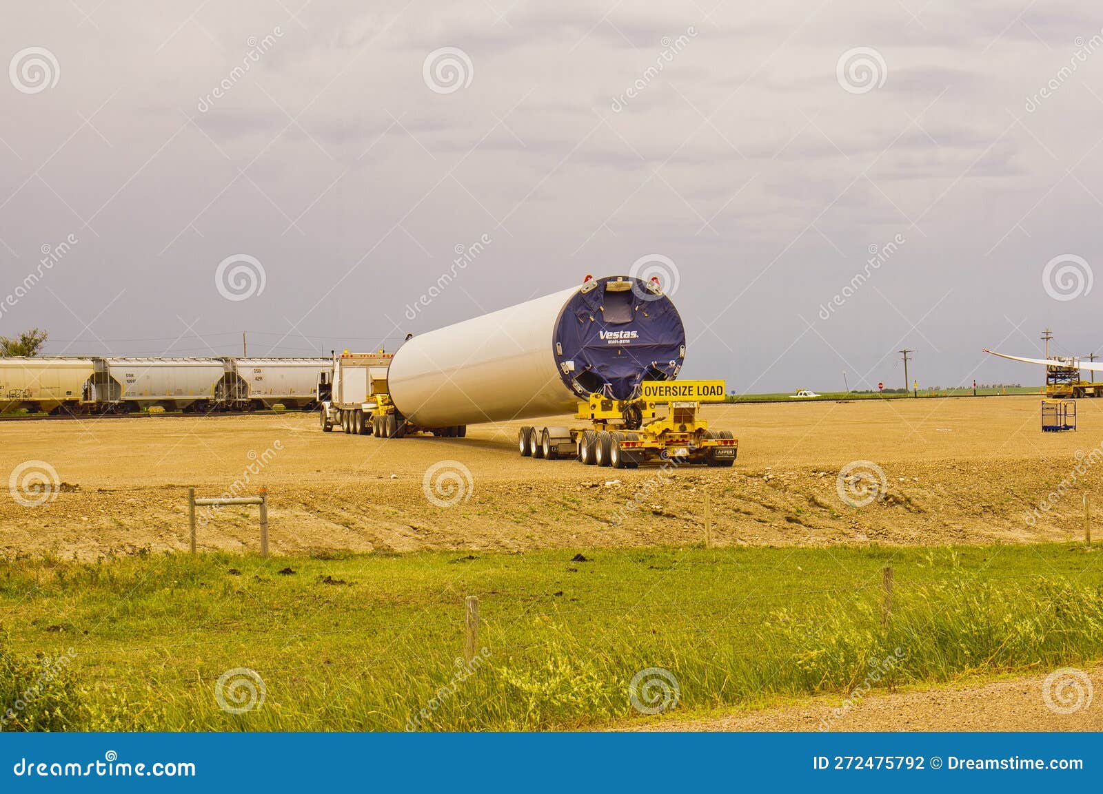 Wind Turbine Tower Being Transported Editorial Photography - Image of ...