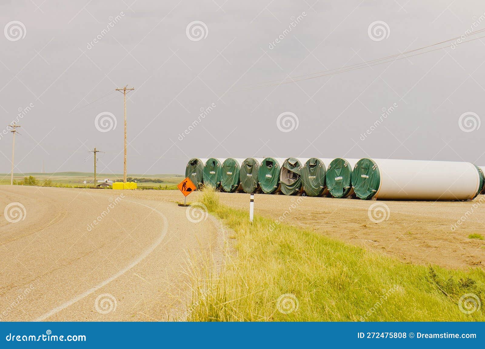 Wind Turbine Tower Sections Stock Photo - Image of energy, stored ...