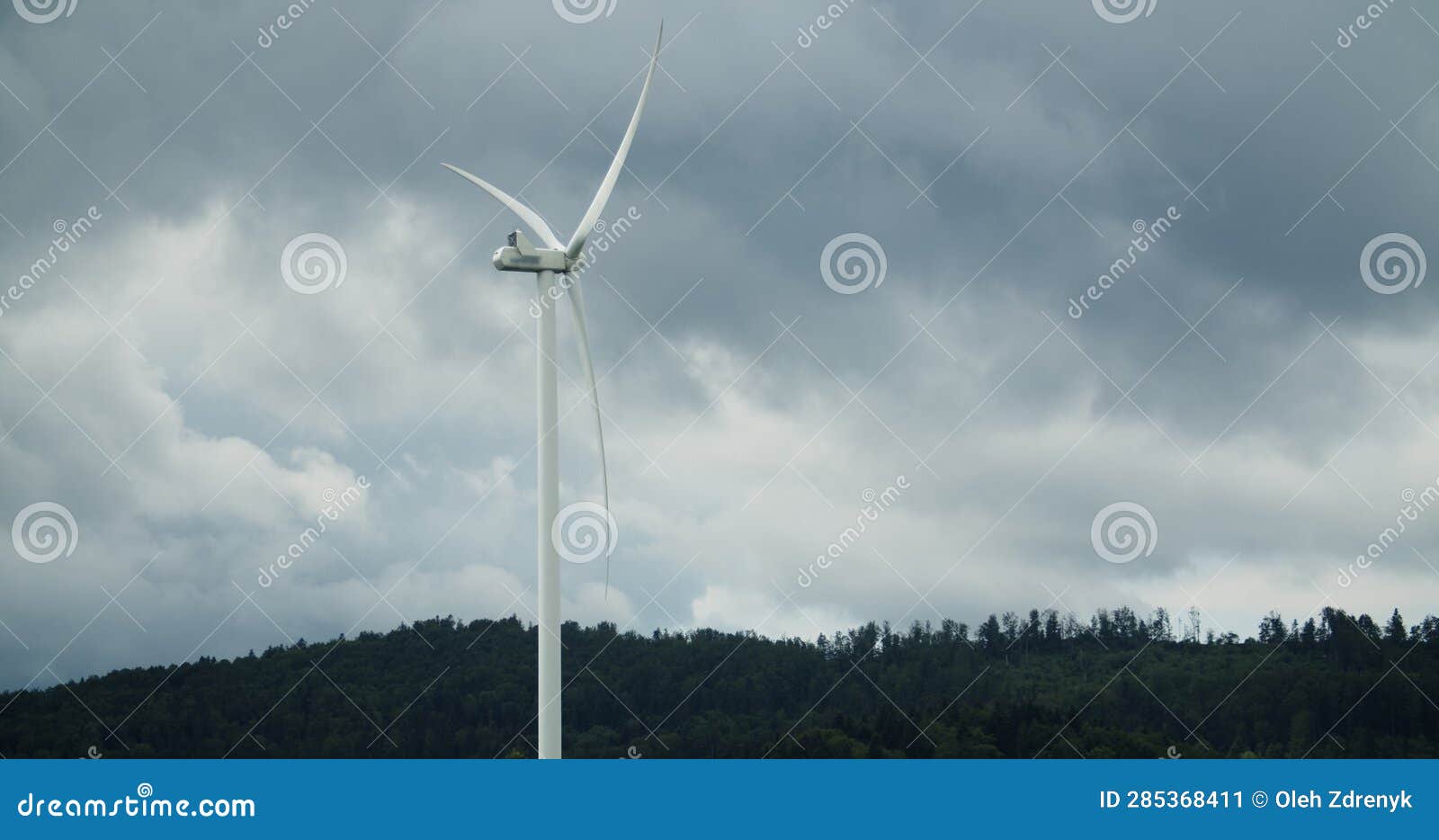 Wind Turbine Turning at Forest Stock Image - Image of electricity ...