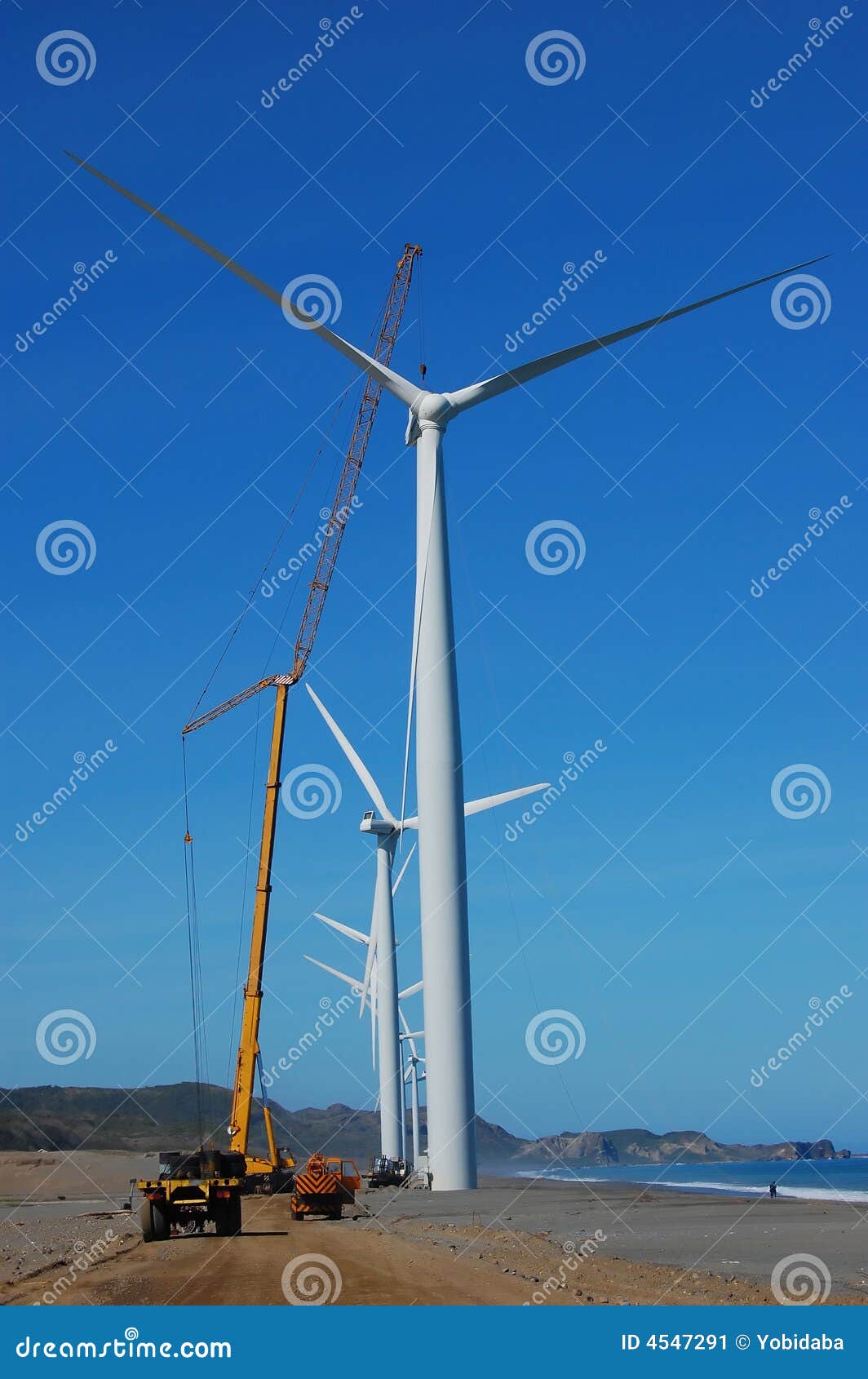 Wind Turbine Under Maintenance Stock Image - Image of reliability ...