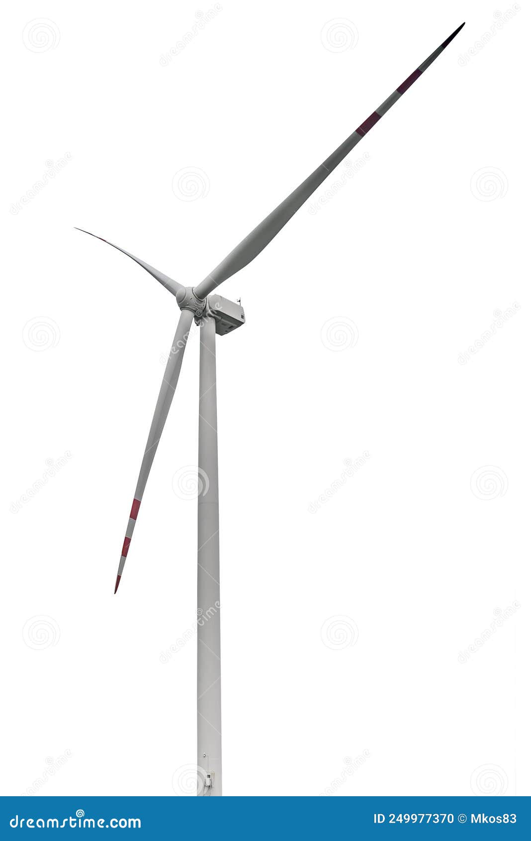 Wind Turbine on White Background Stock Photo - Image of industry ...