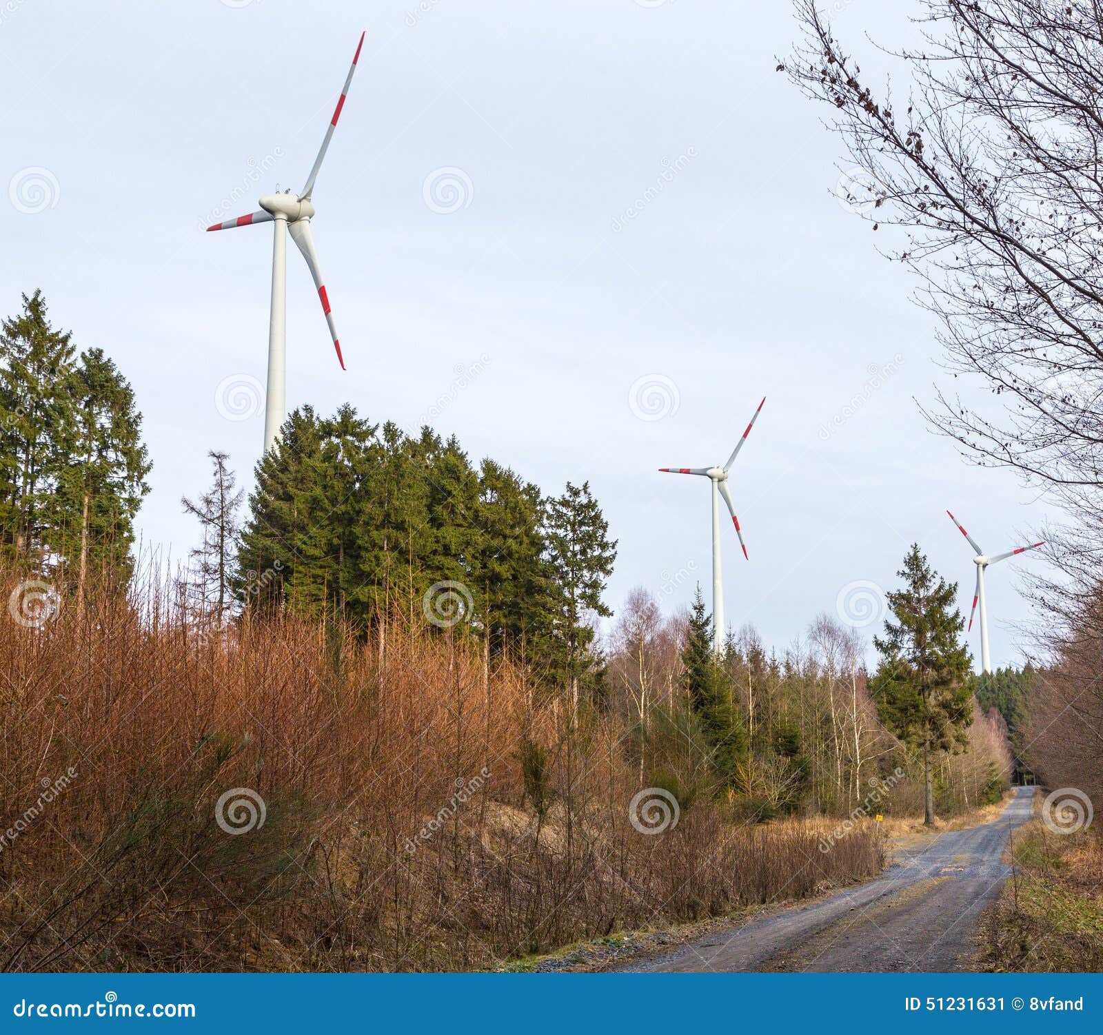 Wind Turbine in a Wind Farm in the Forest Stock Image - Image of ...