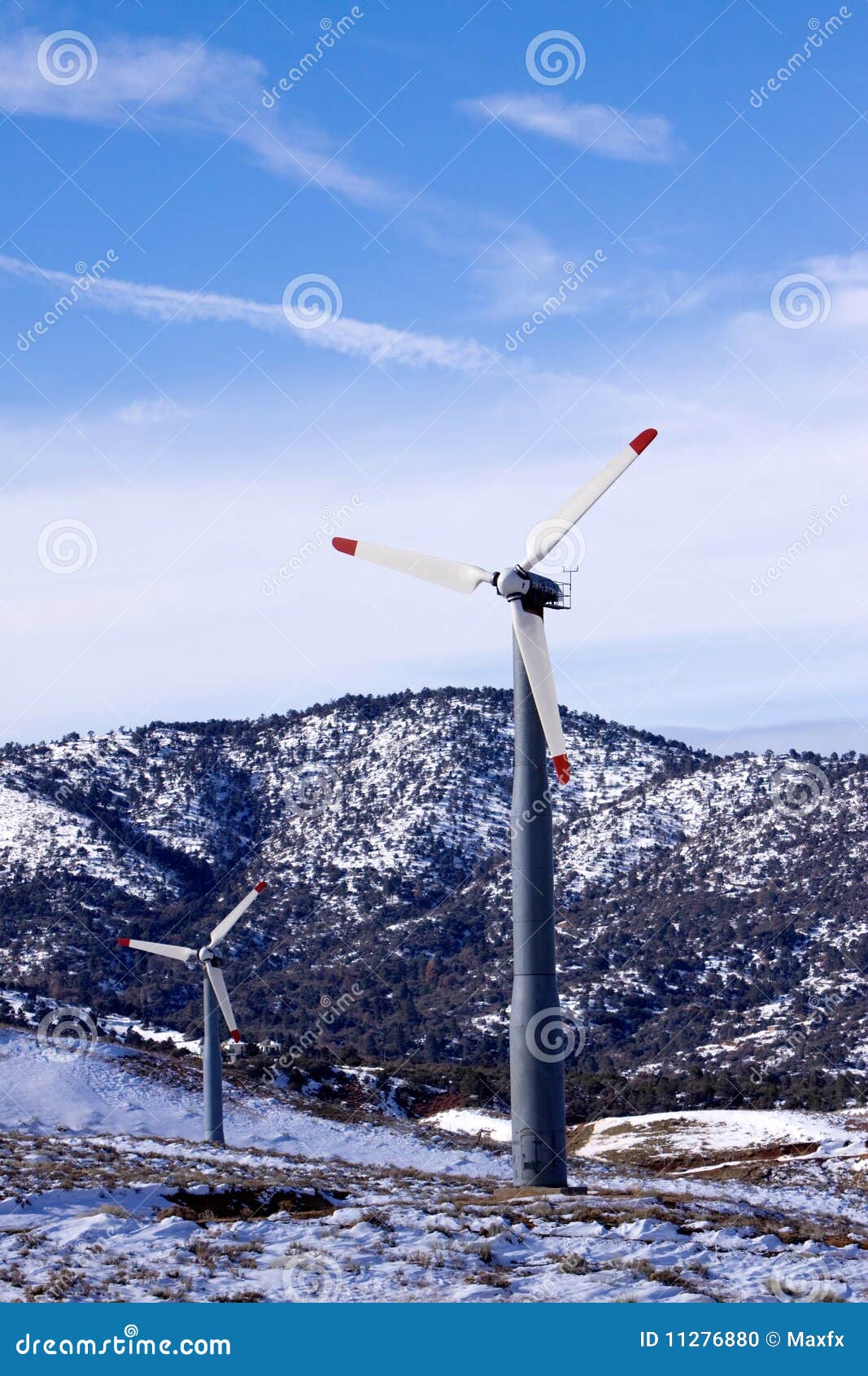 Wind turbines stock photo. Image of snowy, wind, winter - 11276880
