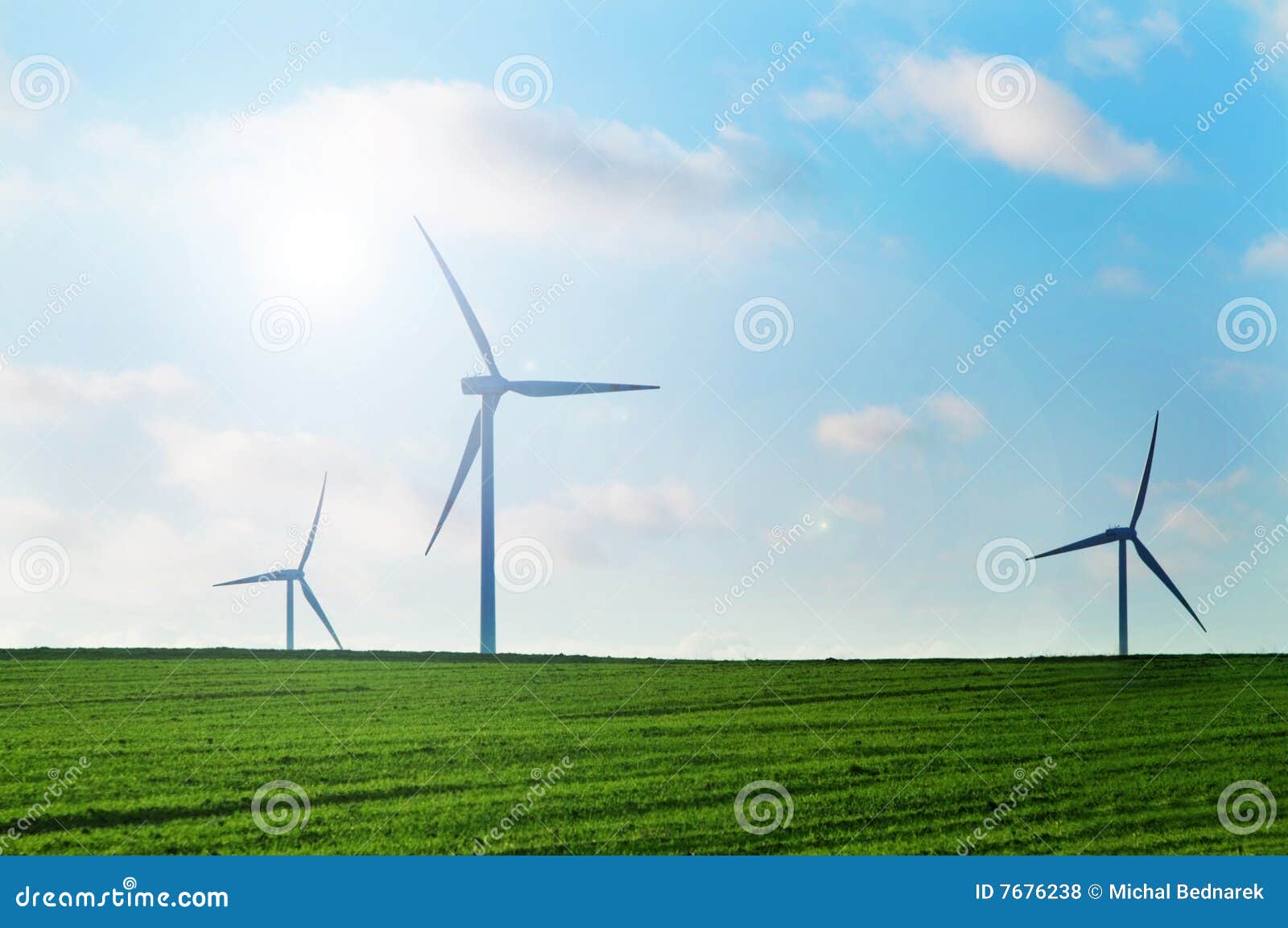 Wind turbines stock photo. Image of fresh, nature, mill - 7676238